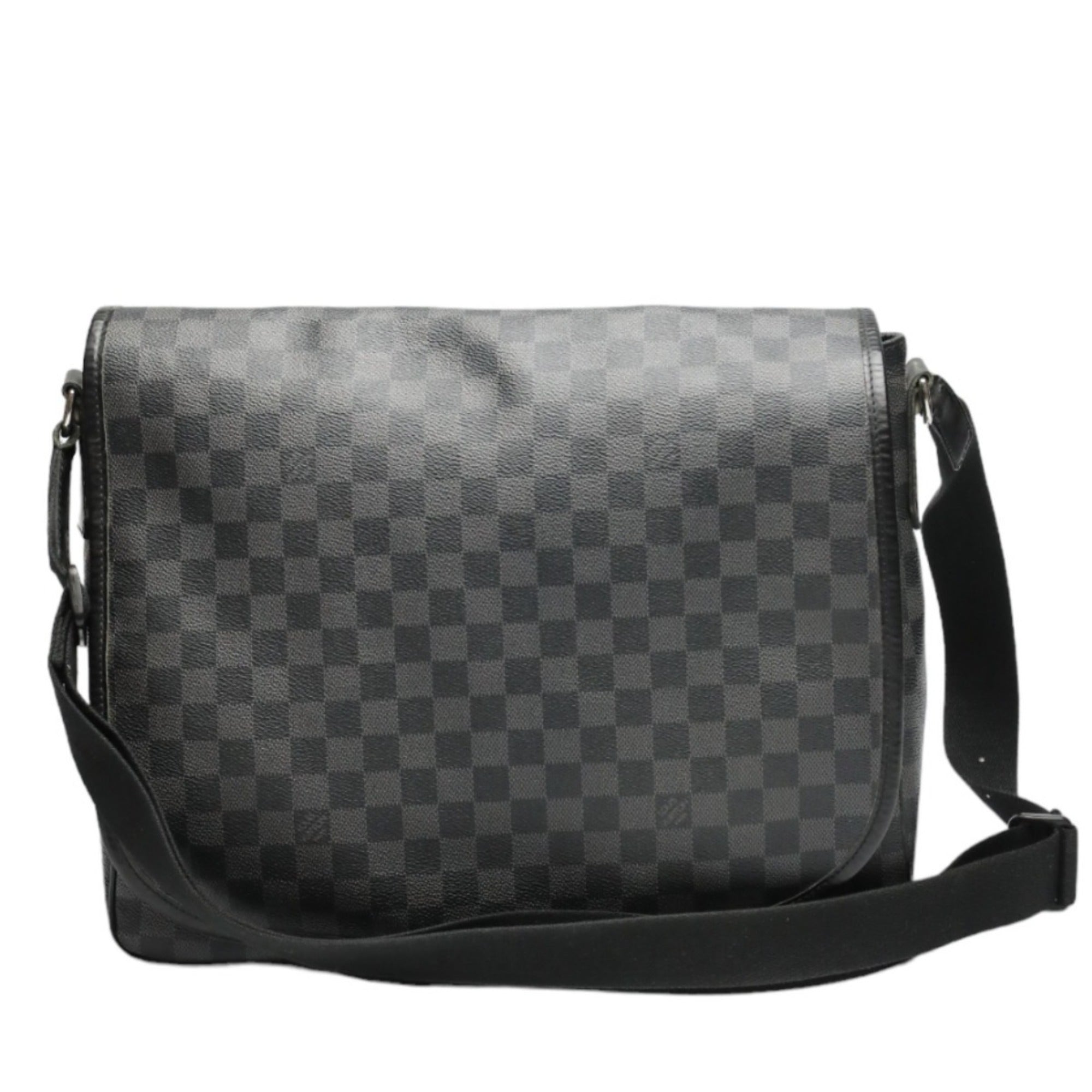 Louis Vuitton Damier Graphite Black Leather Shoulder Bag (Pre-Owned)