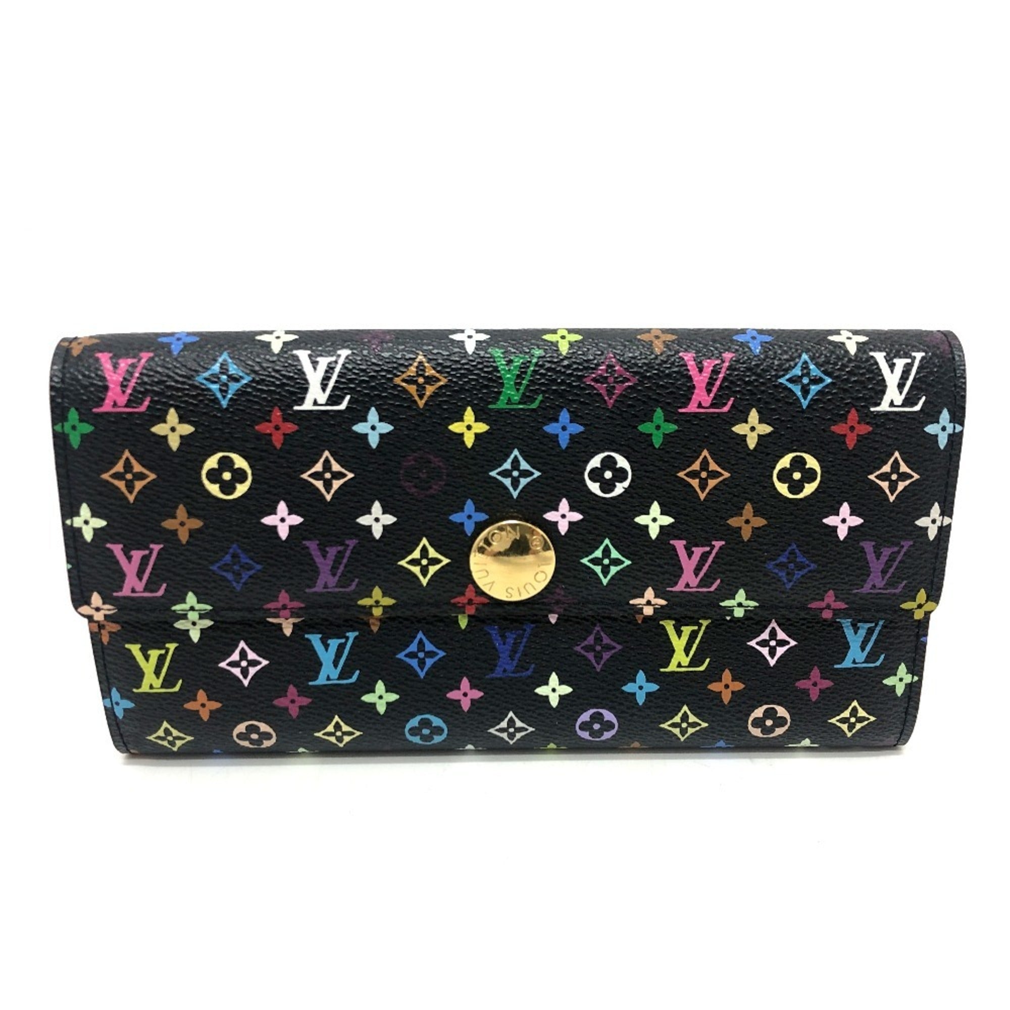 Louis Vuitton Black Monogram Multicolore Long Wallet (Bi-Fold) (Pre-Ow