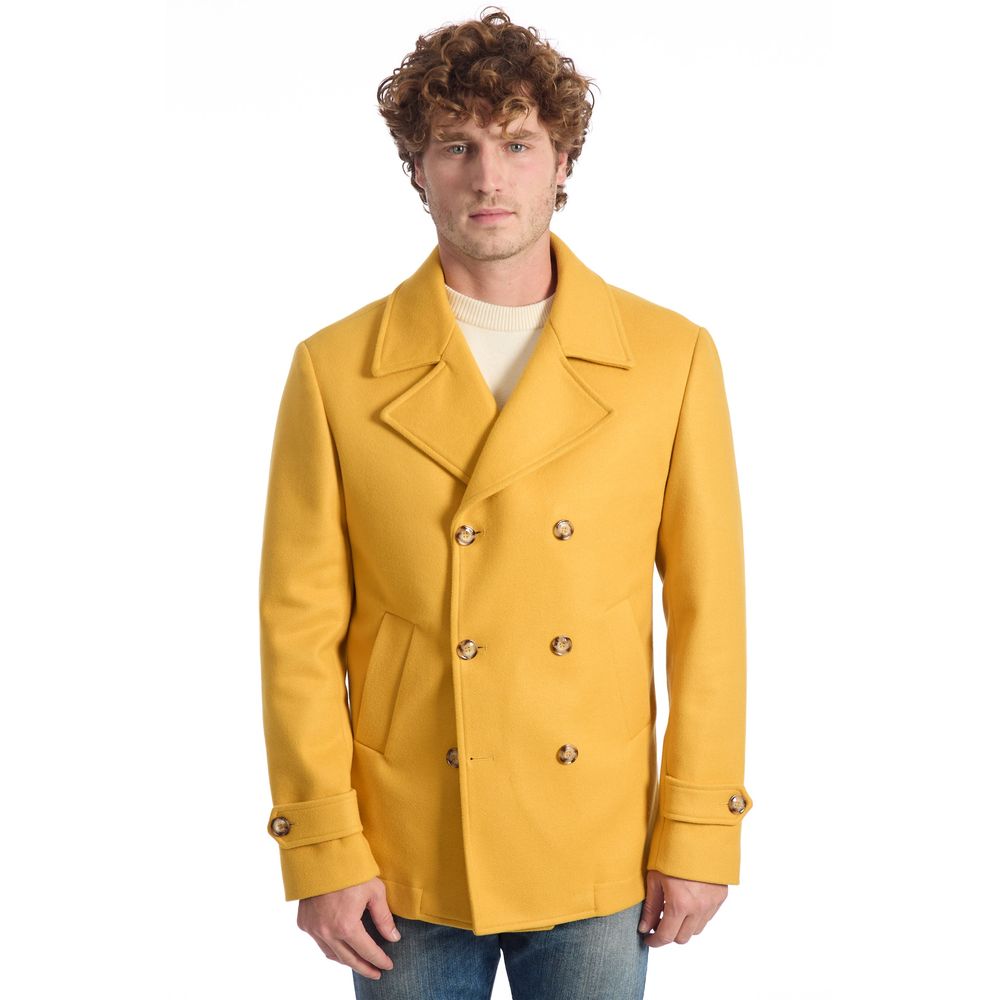 Roberto Pepe Luxury Yellow Wool Men's Men's Jacket