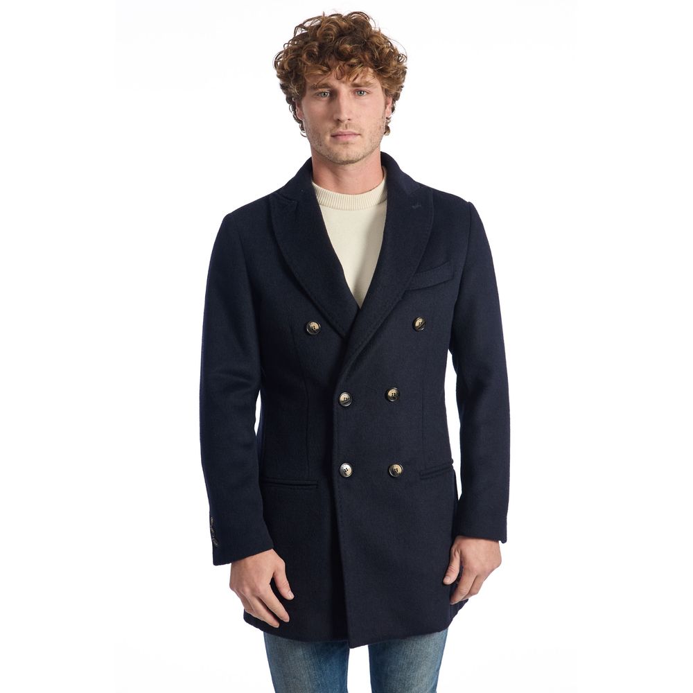 Roberto Pepe Luxury Blue Wool Men Men's Jacket